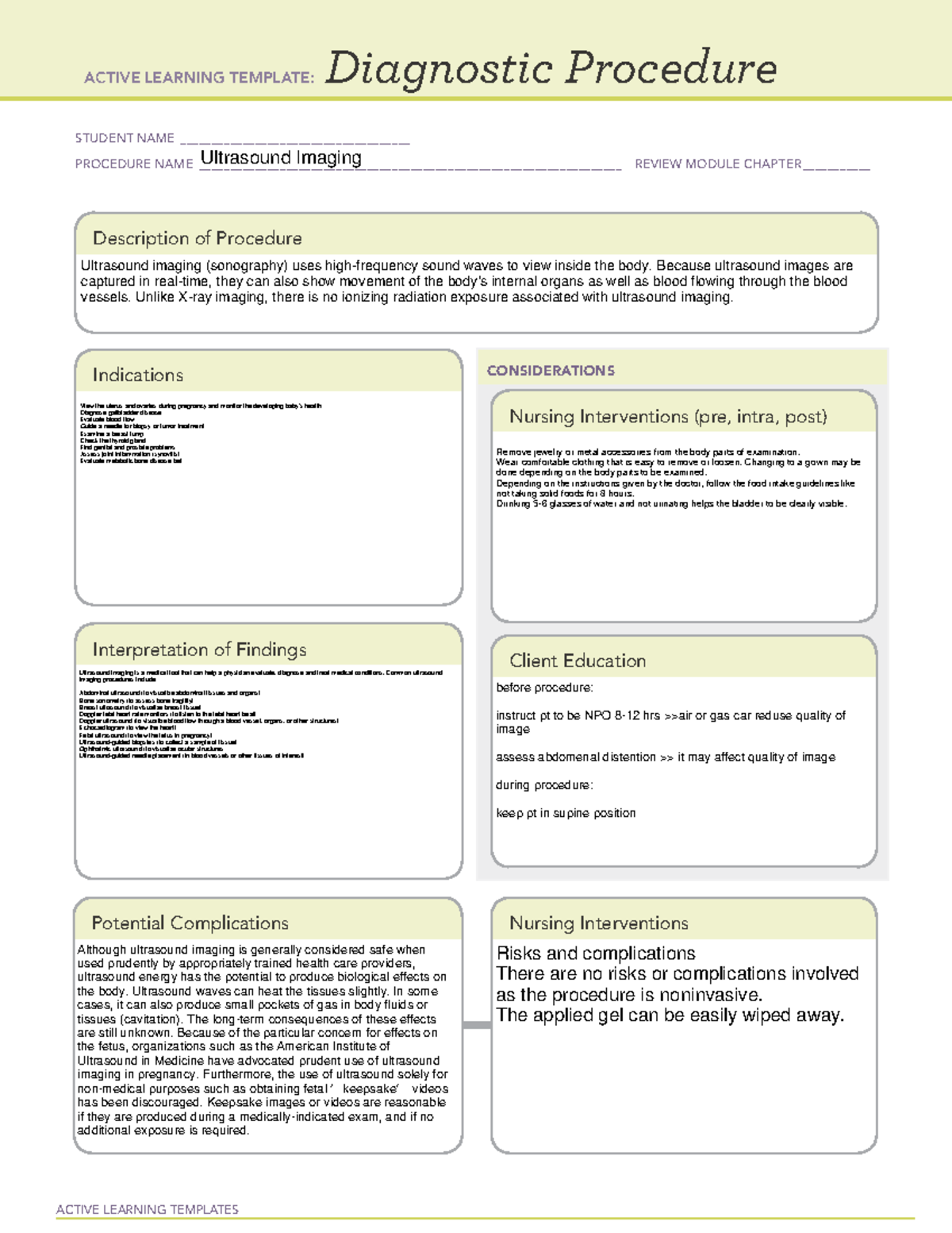 Diagnostic Procedure: Active Learning Template on Ultrasound Imaging ...