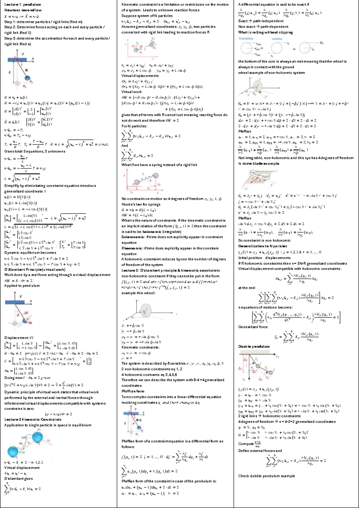 Lecture Notes on Engineering Dynamics (ENGD 101) - Studeersnel