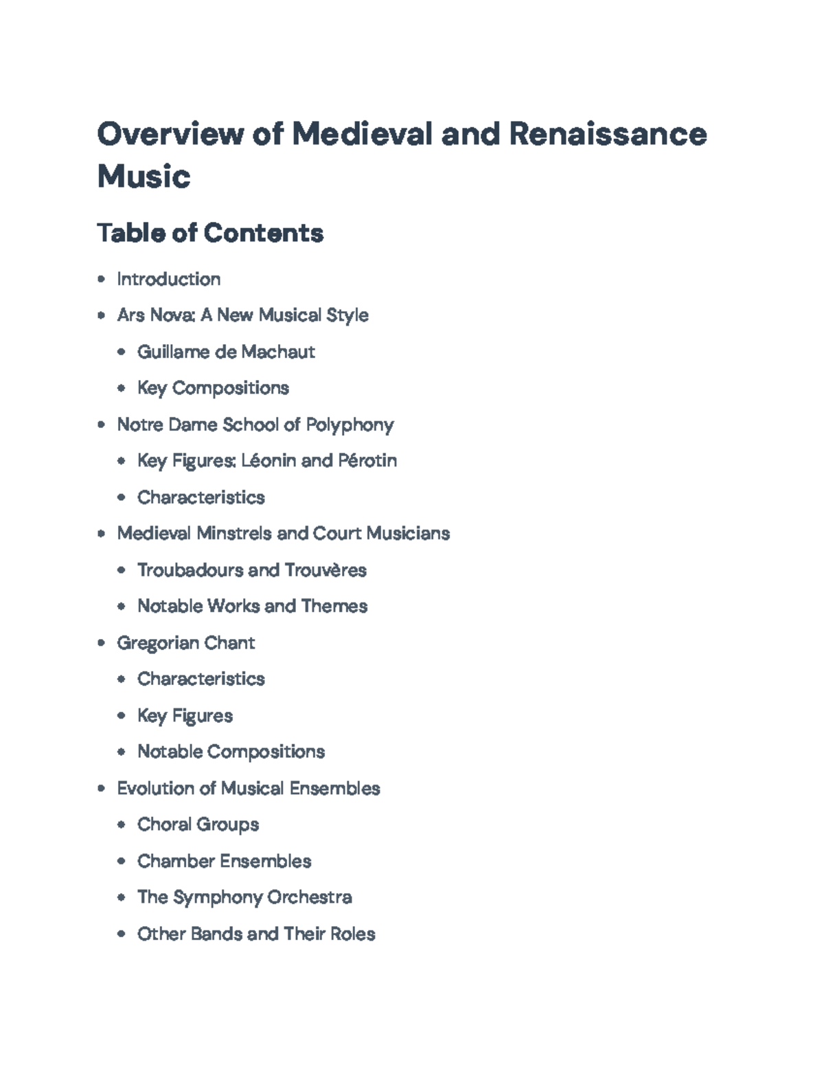 Overview of Medieval and Renaissance Music: Styles and Key Figures ...