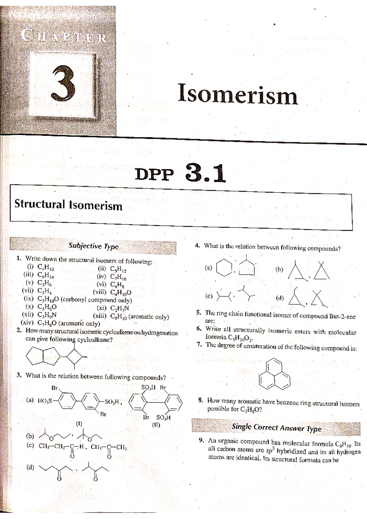Isomerism DPP 3 - Structural, Tautomerism & Geometrical Isomerism - Studocu