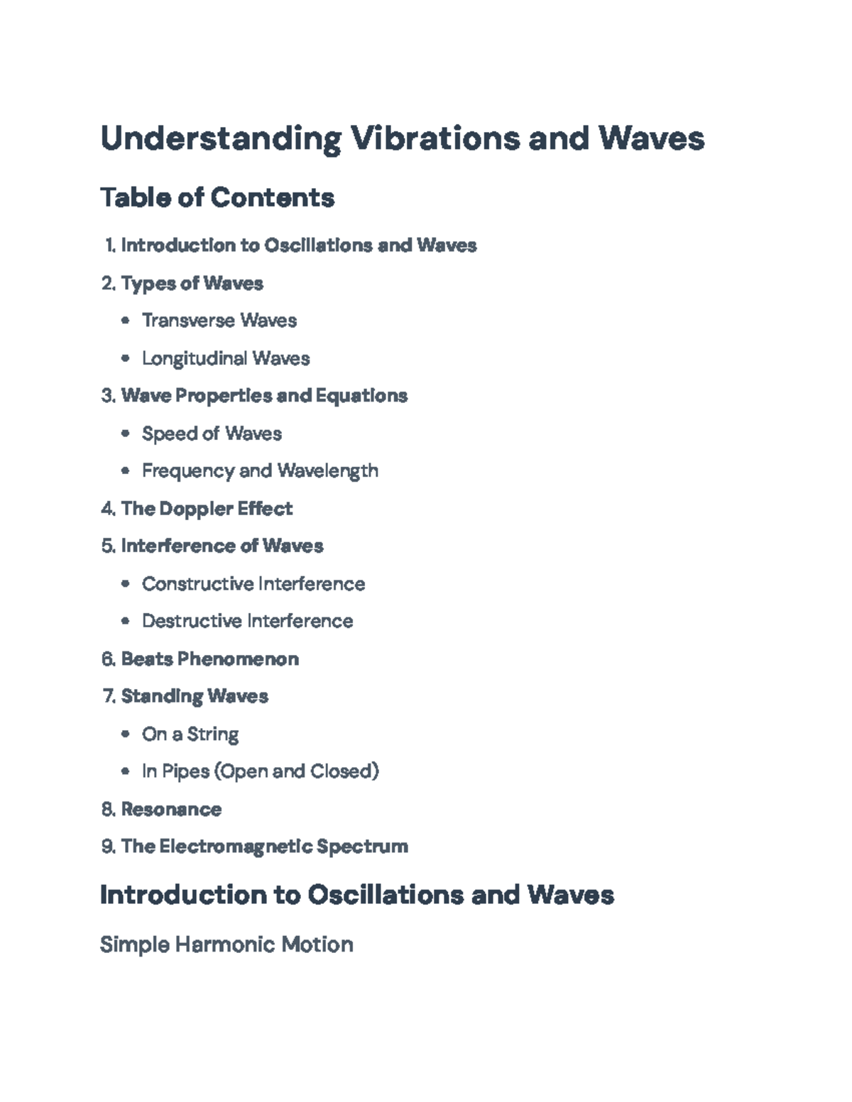 Physics 101: Understanding Vibrations &amp; Waves - Concepts &amp; Applications ...