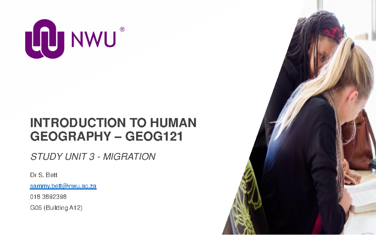 Study Unit 3 - Migration in Human Geography (GEOG) - Studocu