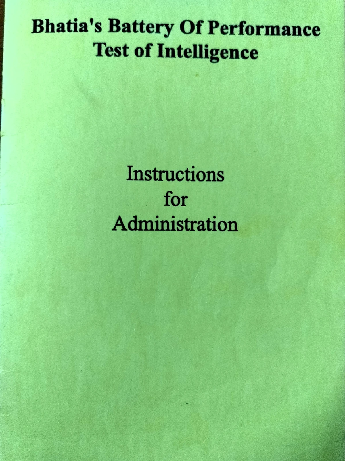 Binet-Kamat Test of Intelligence: Overview and Methodology Assessment ...