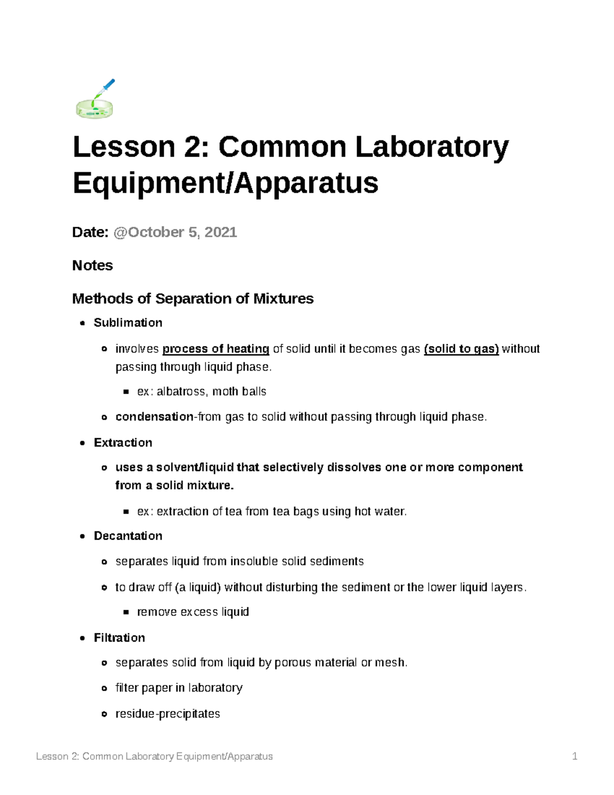 Lesson 2 Common Laboratory Equipment Apparatus - 🧫 Lesson 2: Common ...