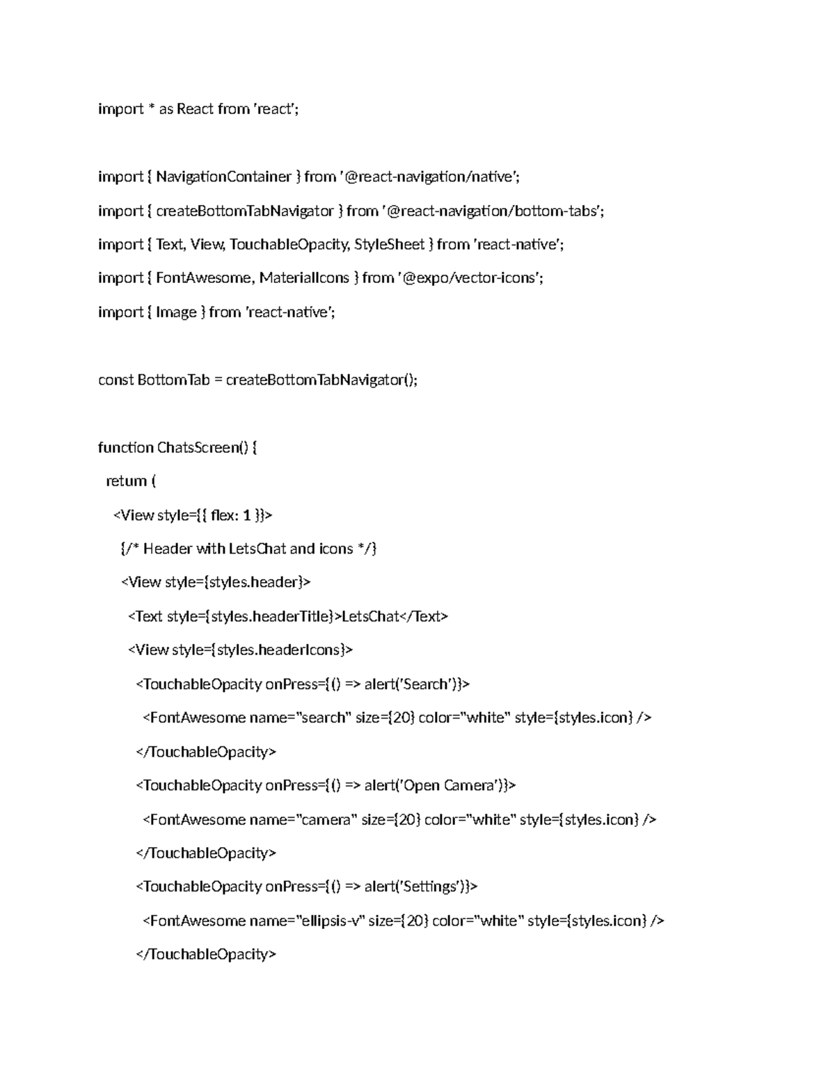 React Native: Bottom Tab Navigation Implementation Guide - Studocu