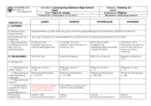 DLL-2 - Lesson Daily Log - DAILY LESSON LOG (Pang-araw-araw na Tala sa ...