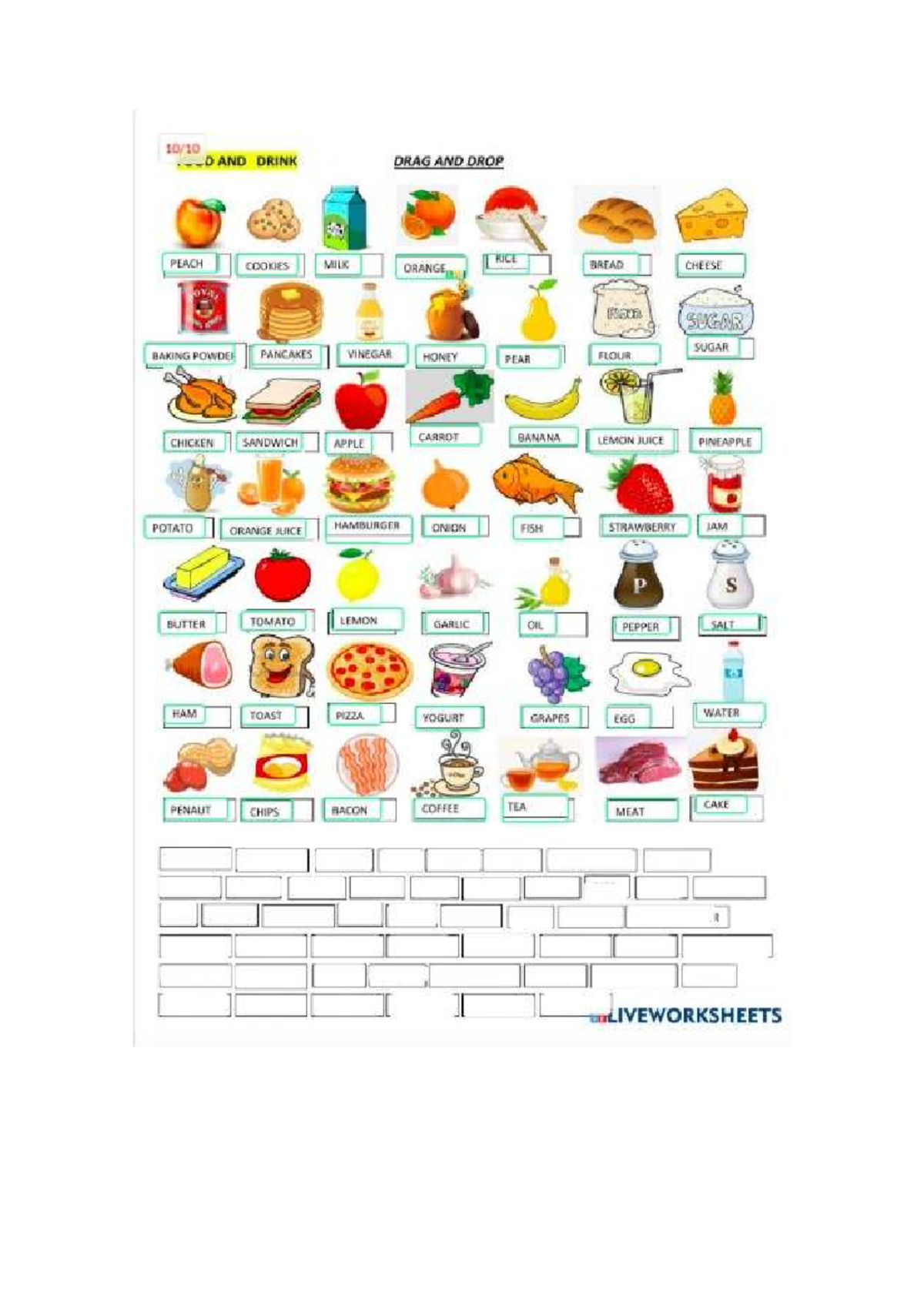 Food Worksheet: D & D Ingredients for Cooking and Baking - Studocu