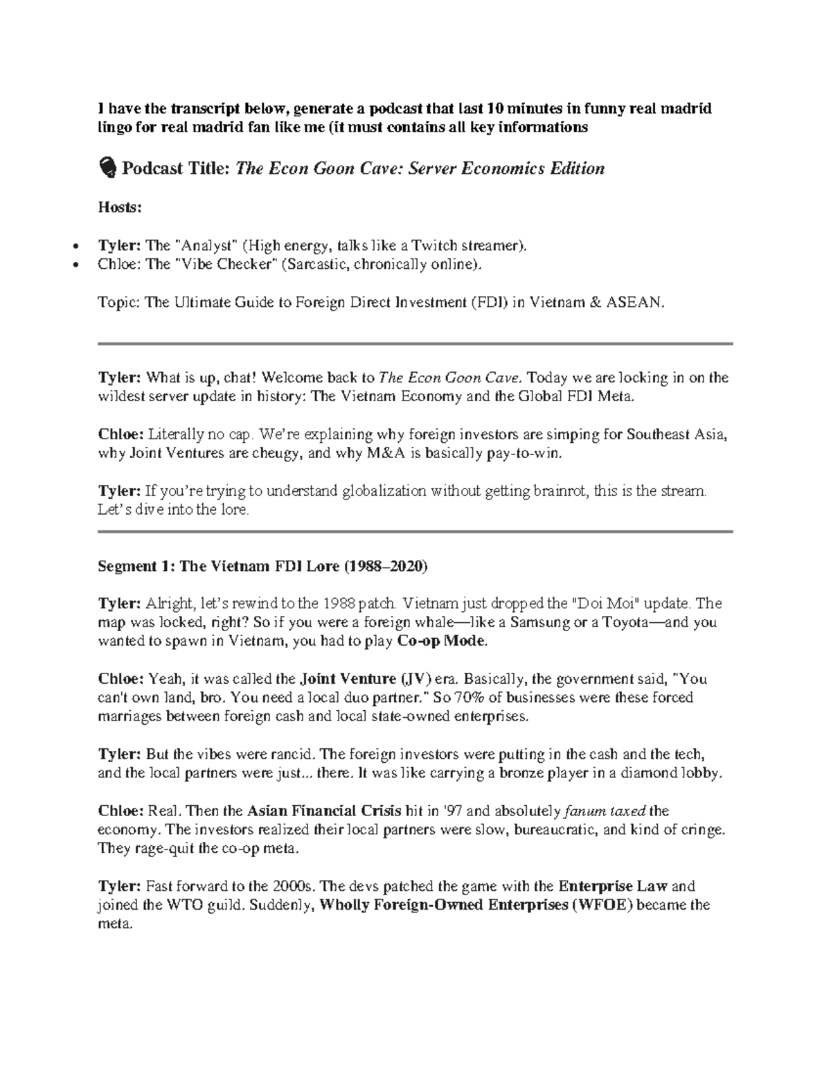 The Econ Goon Cave: FDI in Vietnam - A Hilarious Breakdown - Studocu