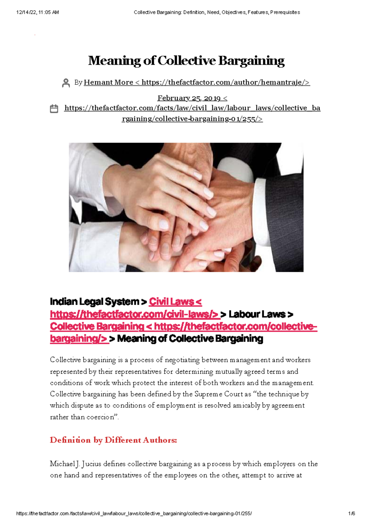 Collective bargaining: Definition, need, objectives, features ...