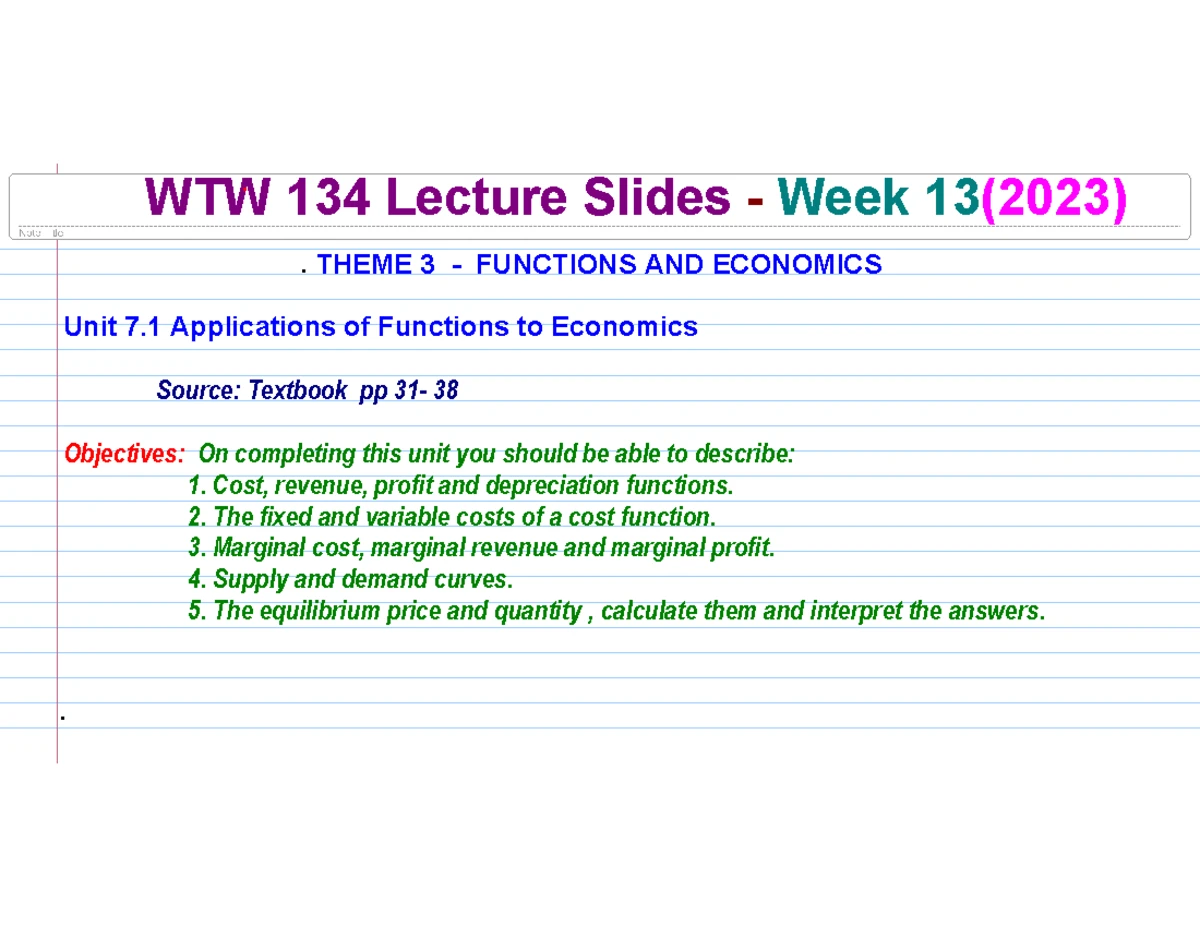 WTW 134 Lecture Slides - Periodic Functions Overview (Week 7, 2023 ...