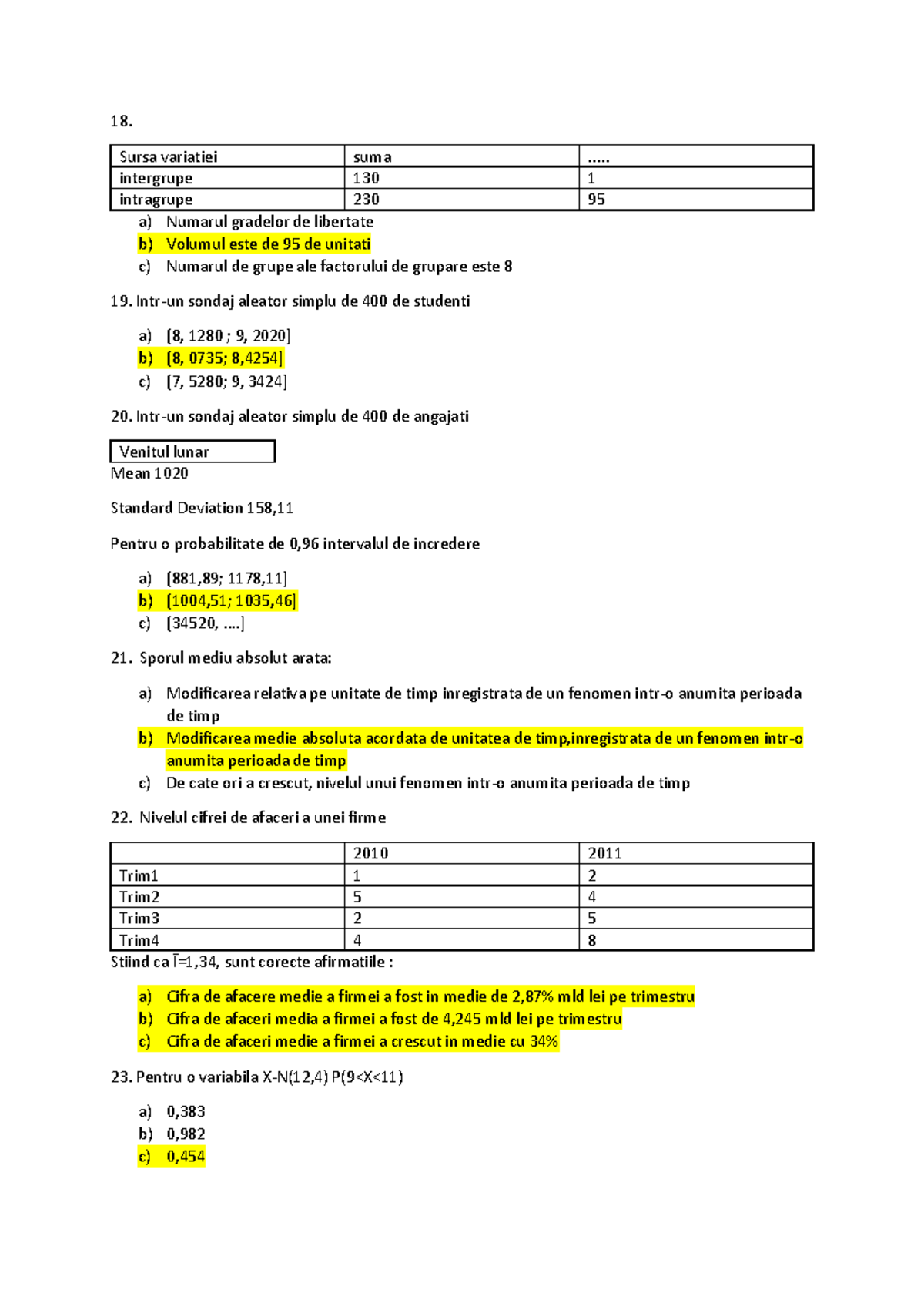 Analiza Statistica Avansata: Teste Nula si Intervale de Incredere (Curs ...