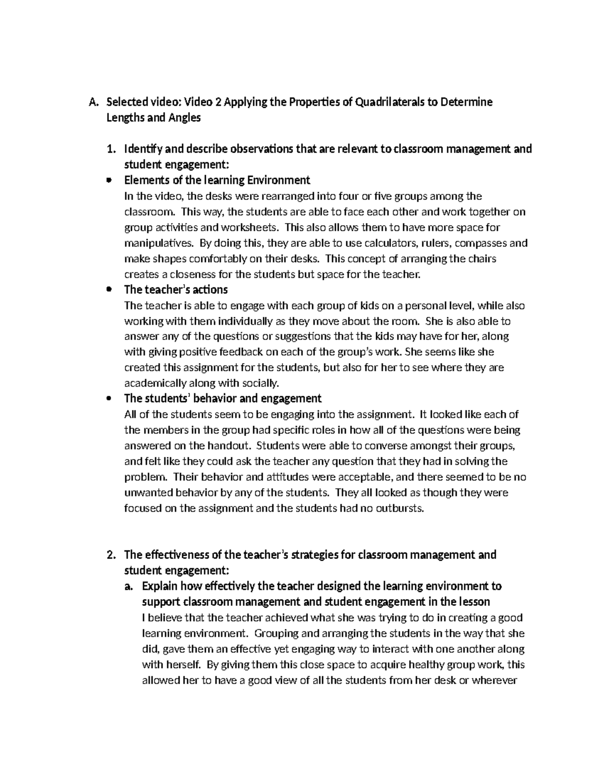 D170- TASK 2- Strategies for active engagement - A. Selected video ...