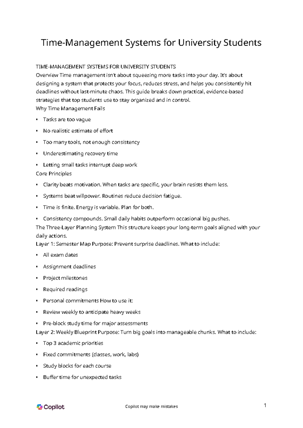 Time-Management Systems for University Students: A Practical Guide ...