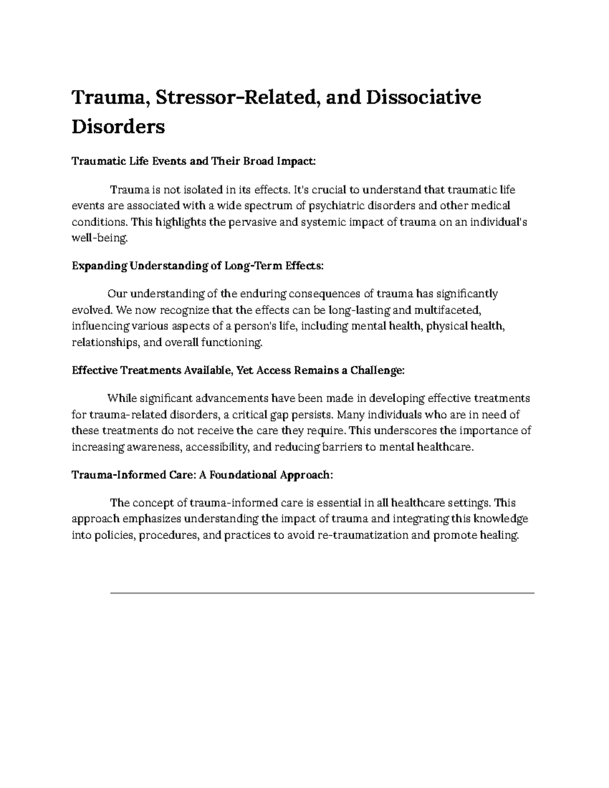 Chapter 16: Trauma and Dissociative Disorders - Understanding Impact ...