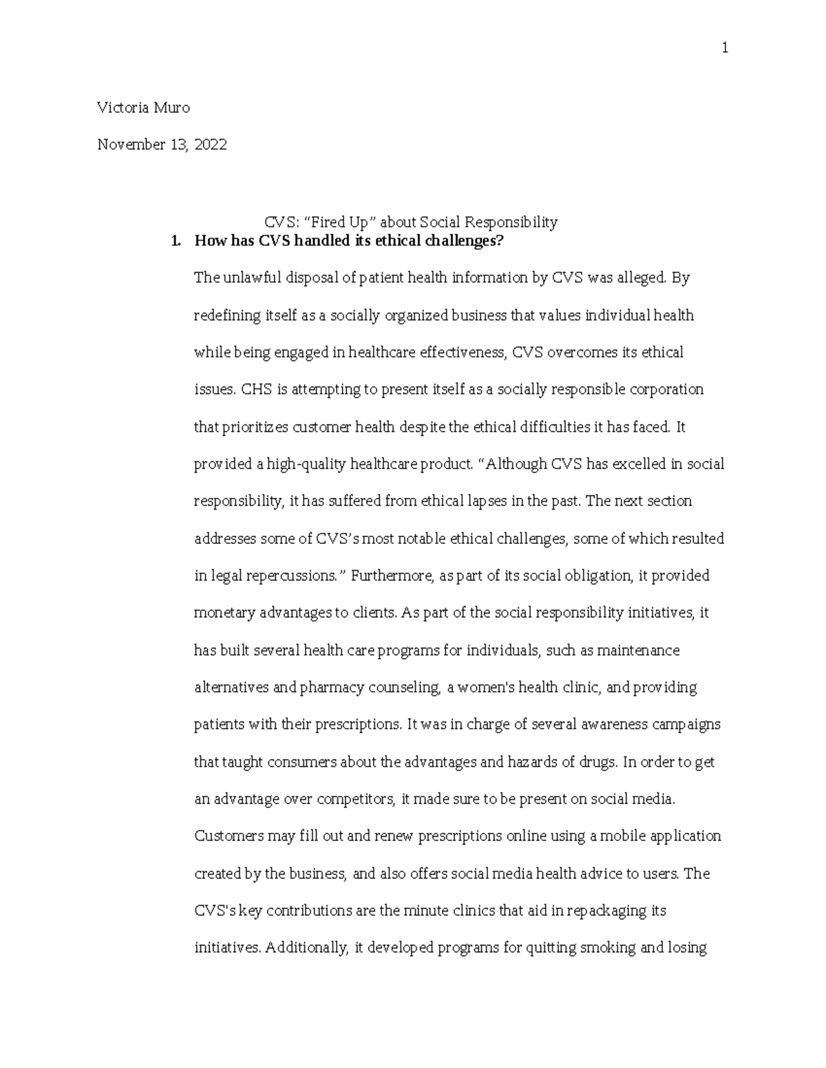 CVS Case Study: Navigating Ethical Challenges and Social Responsibility ...