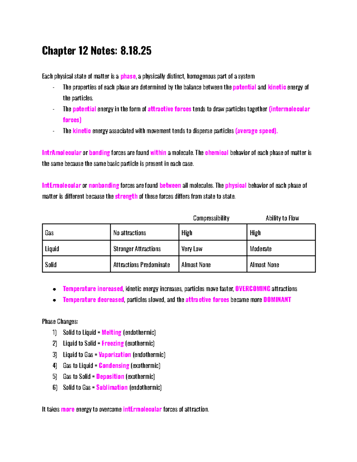 Chem 1050 Chapter 12 & 13 Notes: Intermolecular Forces & Solutions ...