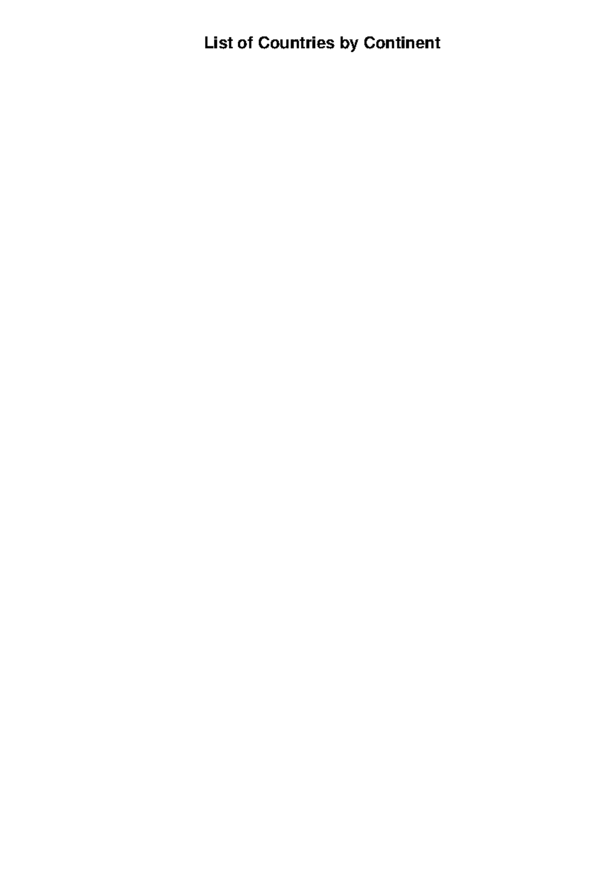 Complete List of Countries by Continent: Asia, Africa, Europe, NA ...