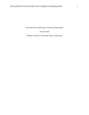 C121 Task 2 - passed - Survey of United States History C121 Task 2 ...