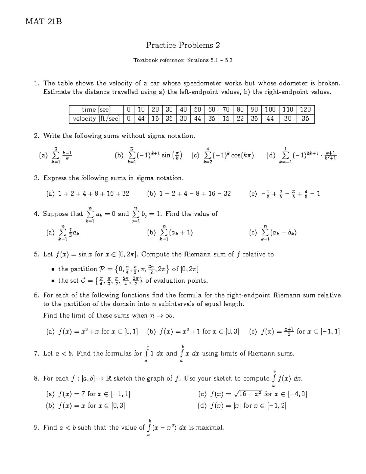 21B-FQ2024-Practice Problems 2 - MAT 21B Practice Problems 2 Textbook ...