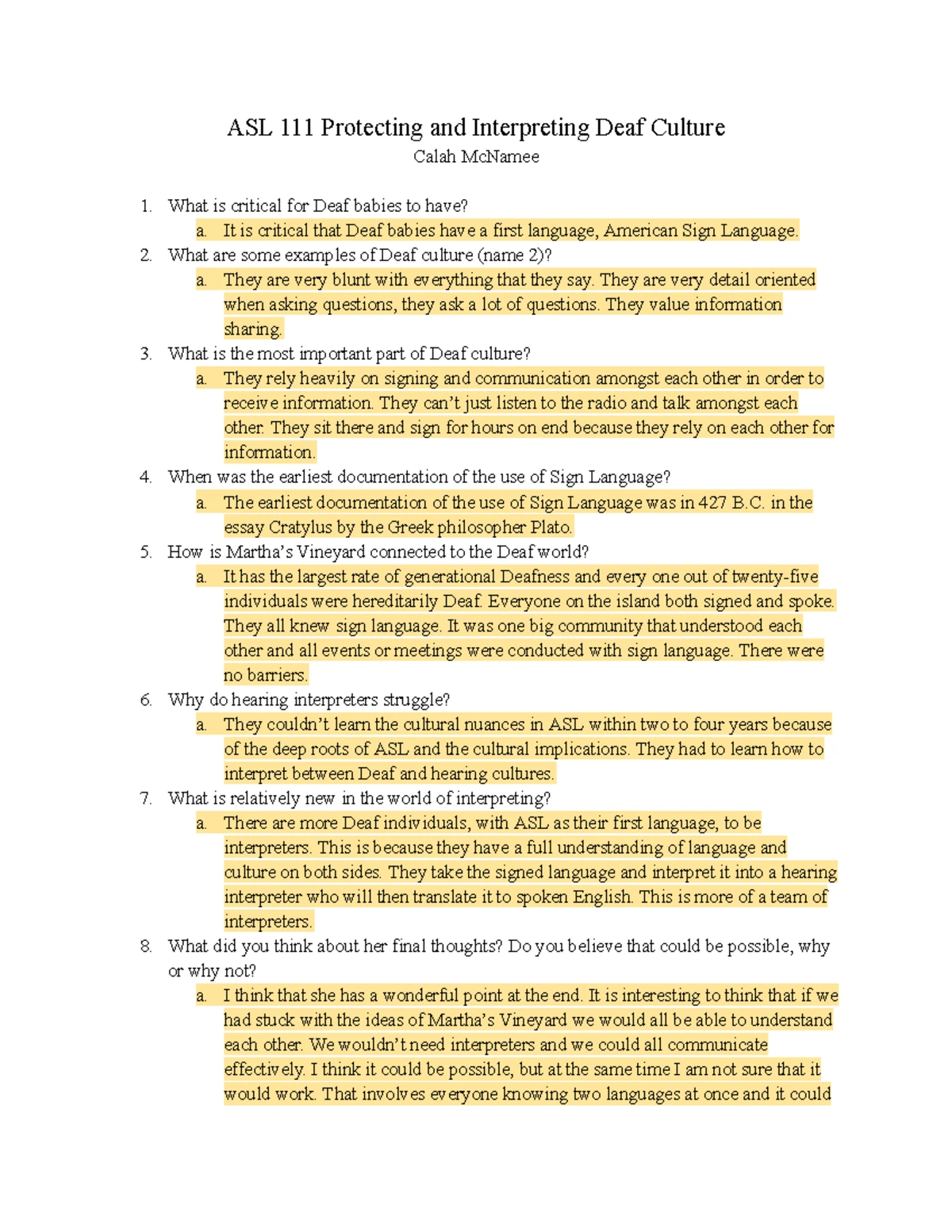 ASL 111 Signing Naturally Homework Unit 3 - 137 Elevator Incident, 3, 3 ...