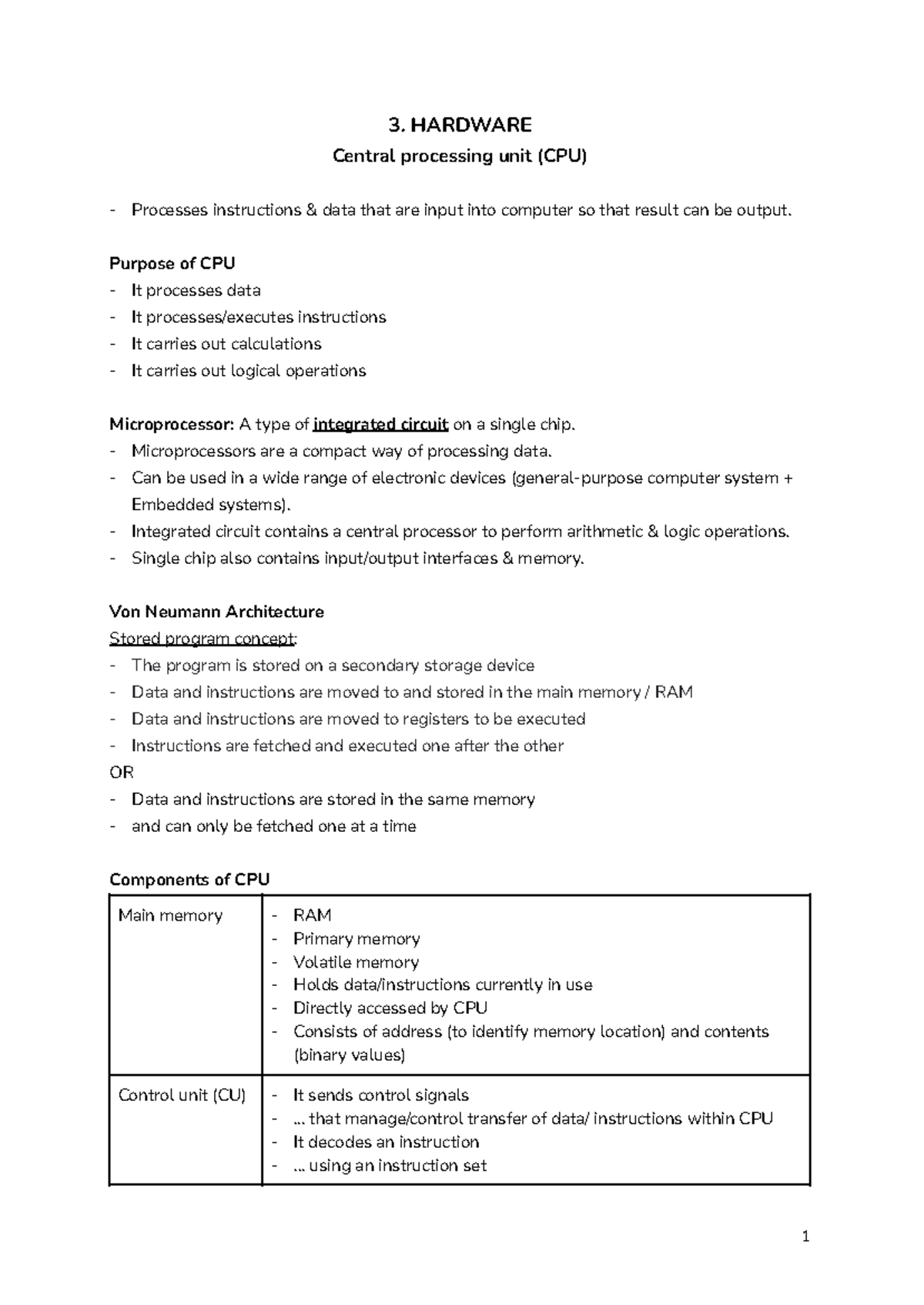 3. Hardware: Understanding CPU, Microprocessors, and Input/Output ...