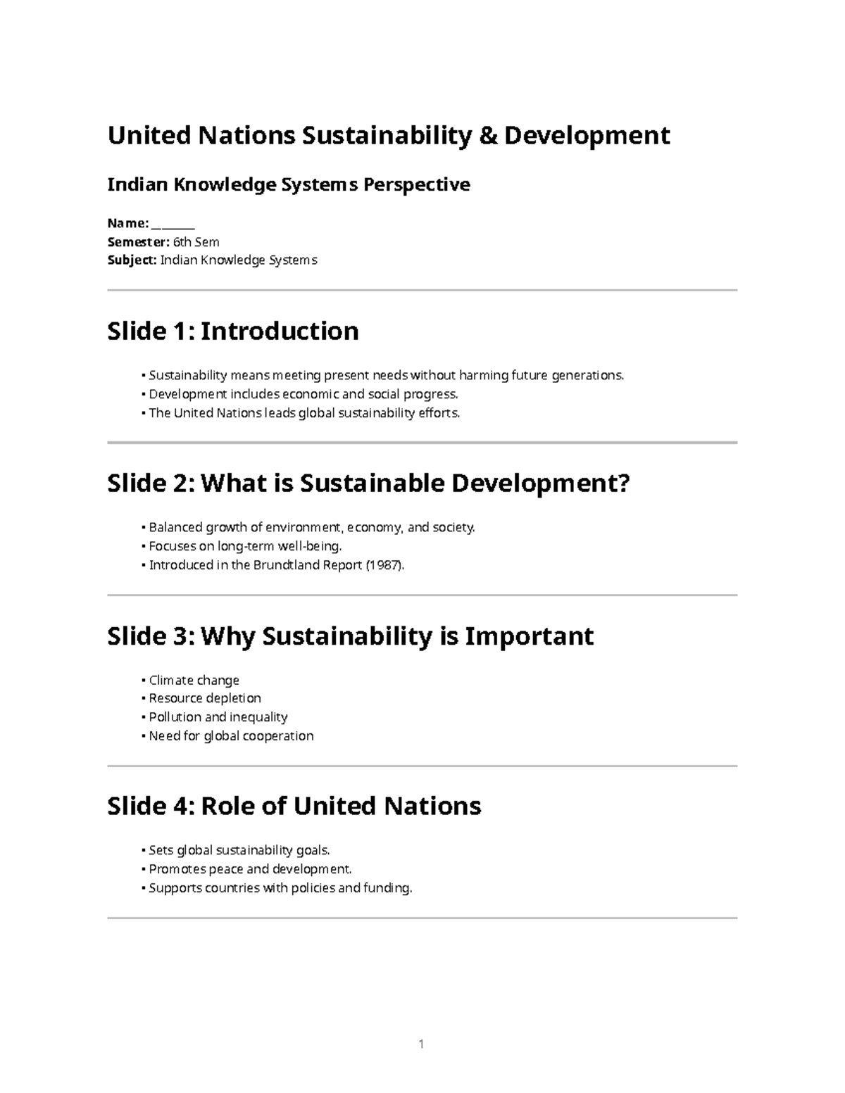 UN Sustainability Development: Indian Knowledge Systems Perspective ...