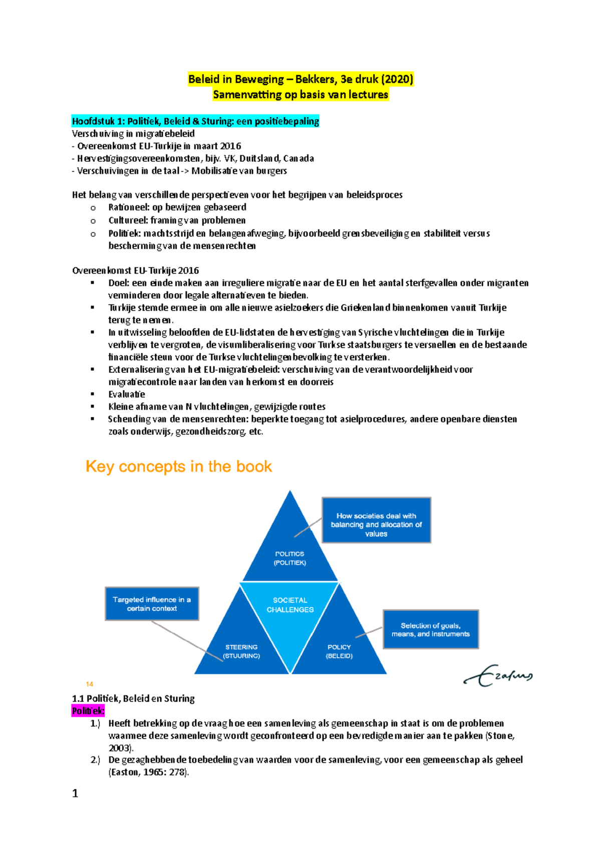 Beleid in Beweging: Samenvatting van de 3e druk Bekkers (2020 ...