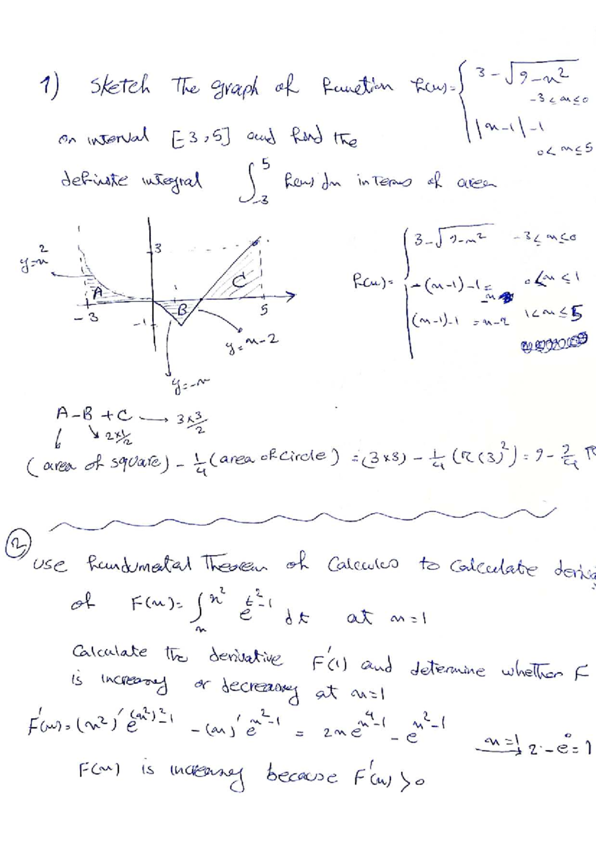 Calculus 101: Sketching Functions and Evaluating Integrals - Studocu