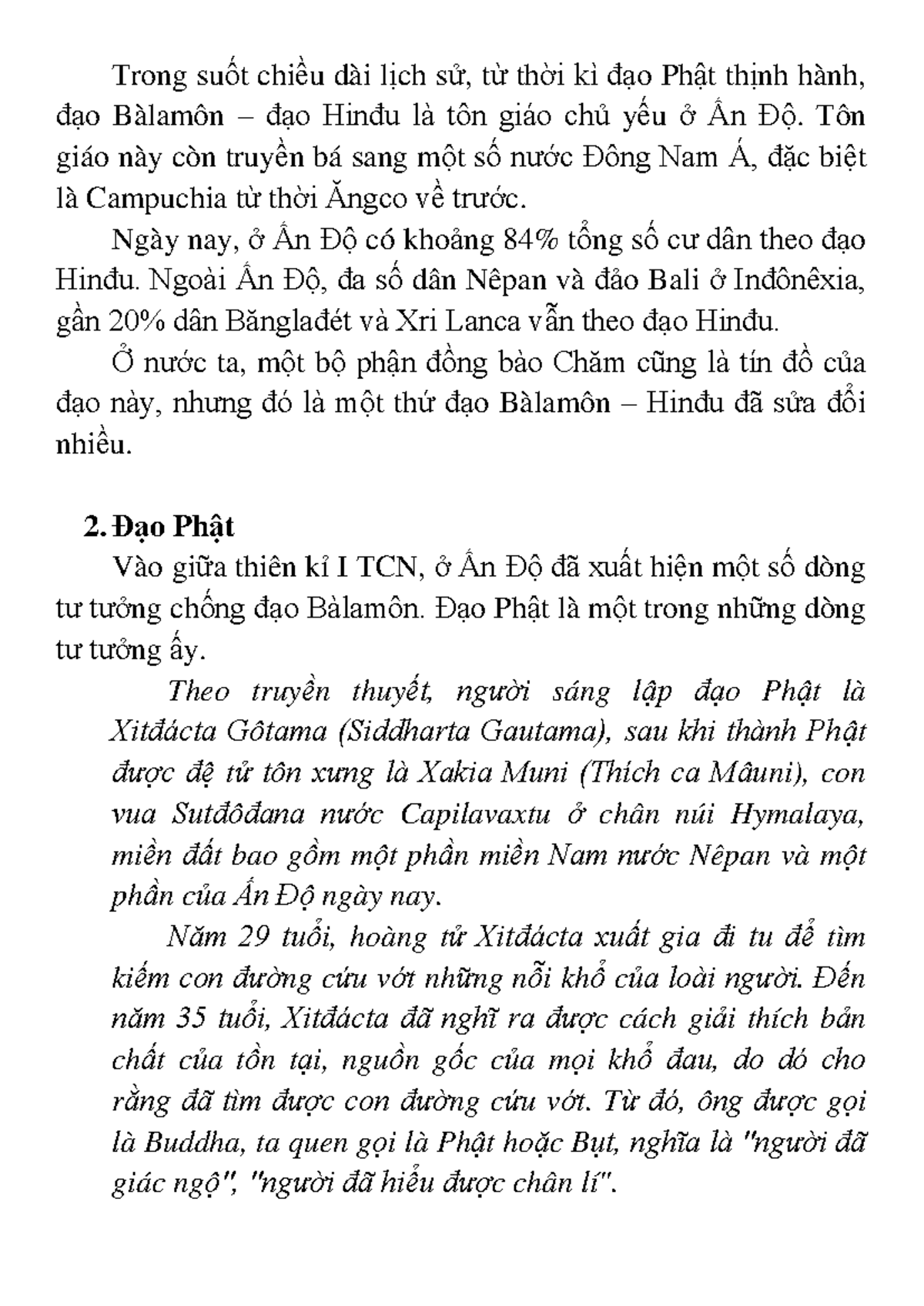 Tôn Giáo Ấn Độ: Đạo Phật và Đạo Bàlamôn (PG.KITO - LSVN) - Studocu
