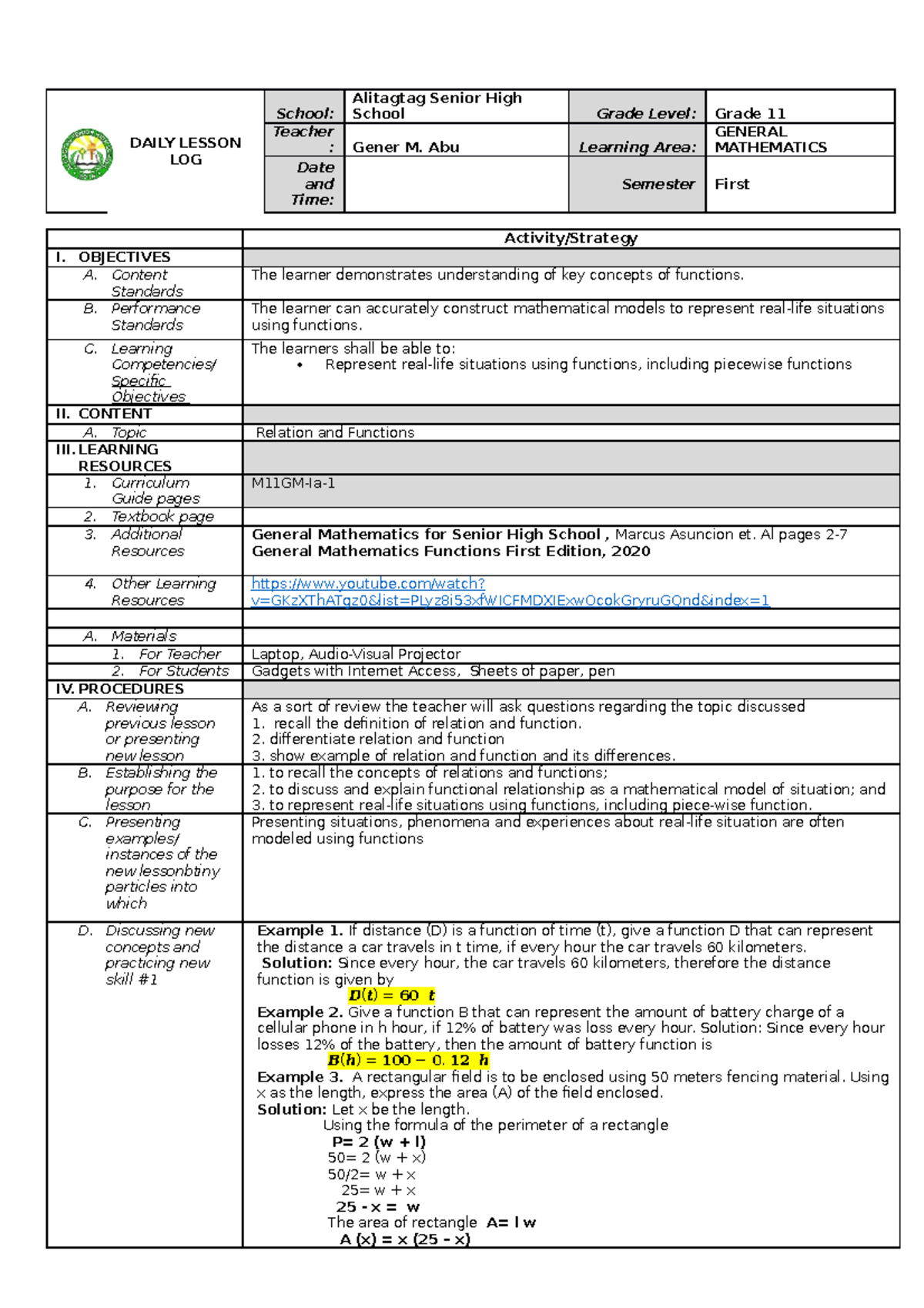 01 DLL Functions: Understanding Piecewise in General Math - Studocu