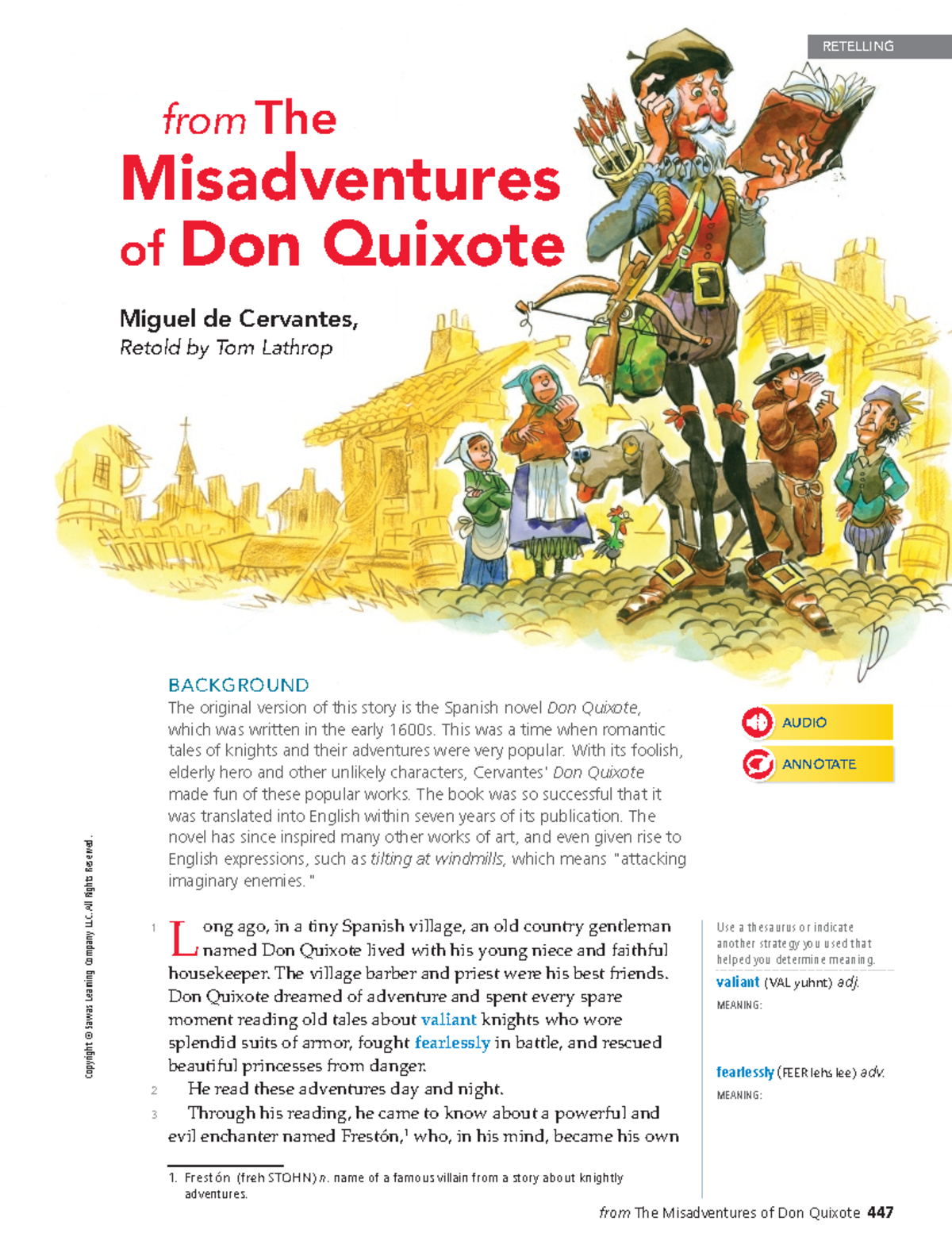 Don Quixote: The Misadventures of a Foolish Knight (Retold) - Studocu