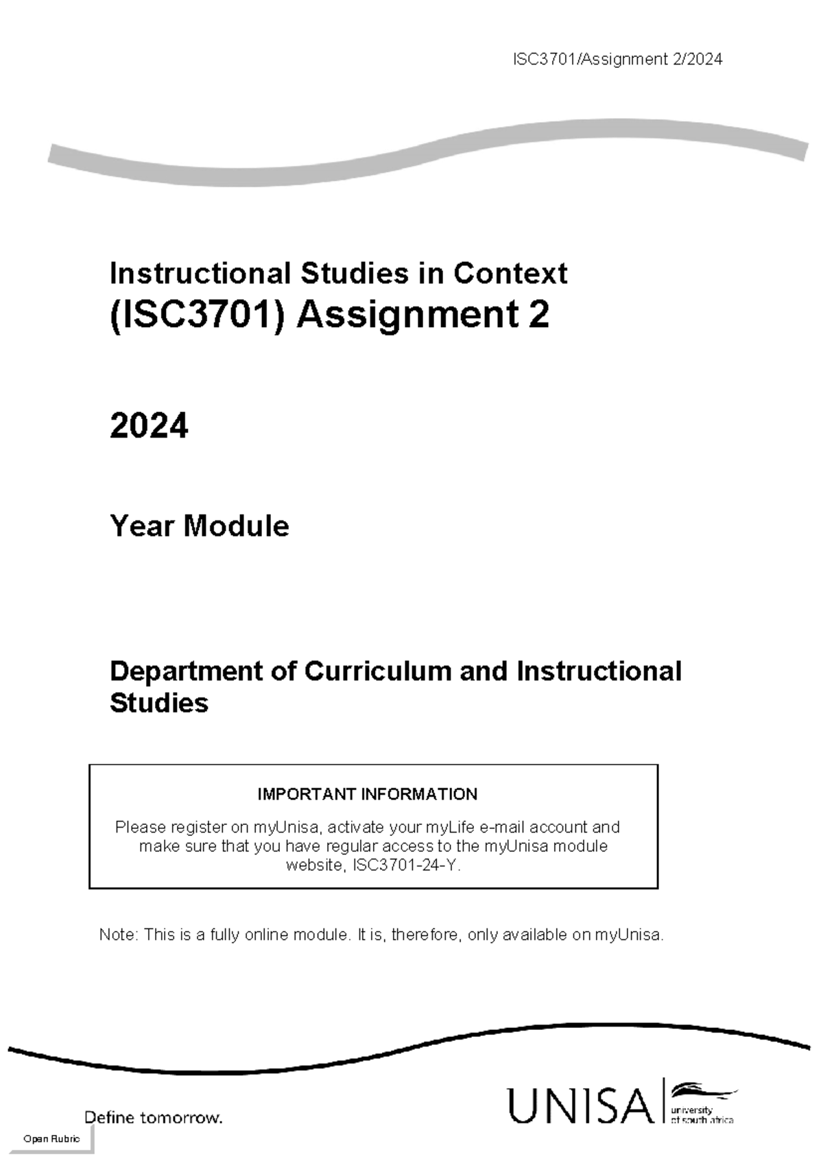 Assignment 02 ISC3701: Exploring Active Learning & Tech Integration ...