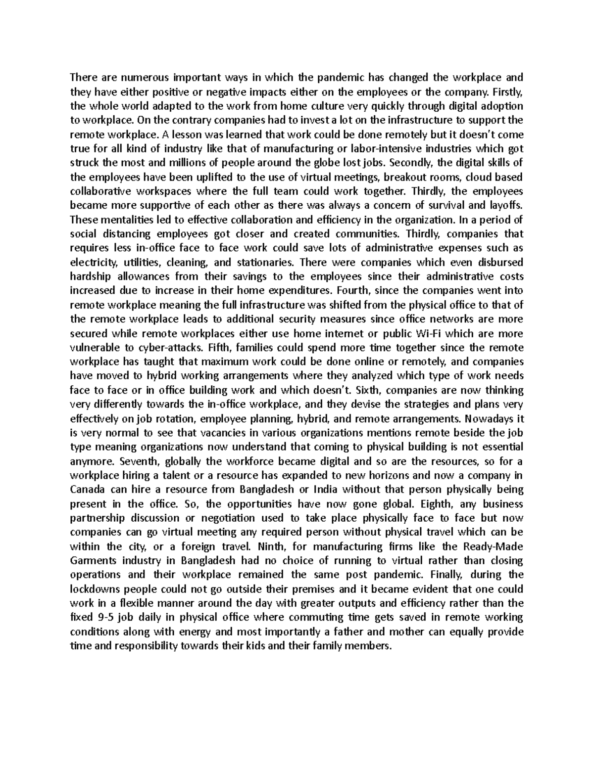 Reflection Paper 2: Impact of Pandemic on Remote Work Dynamics - Studocu