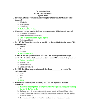 Chapter 16 Capital and Labor - Chapter 16: Capital and Labor ...