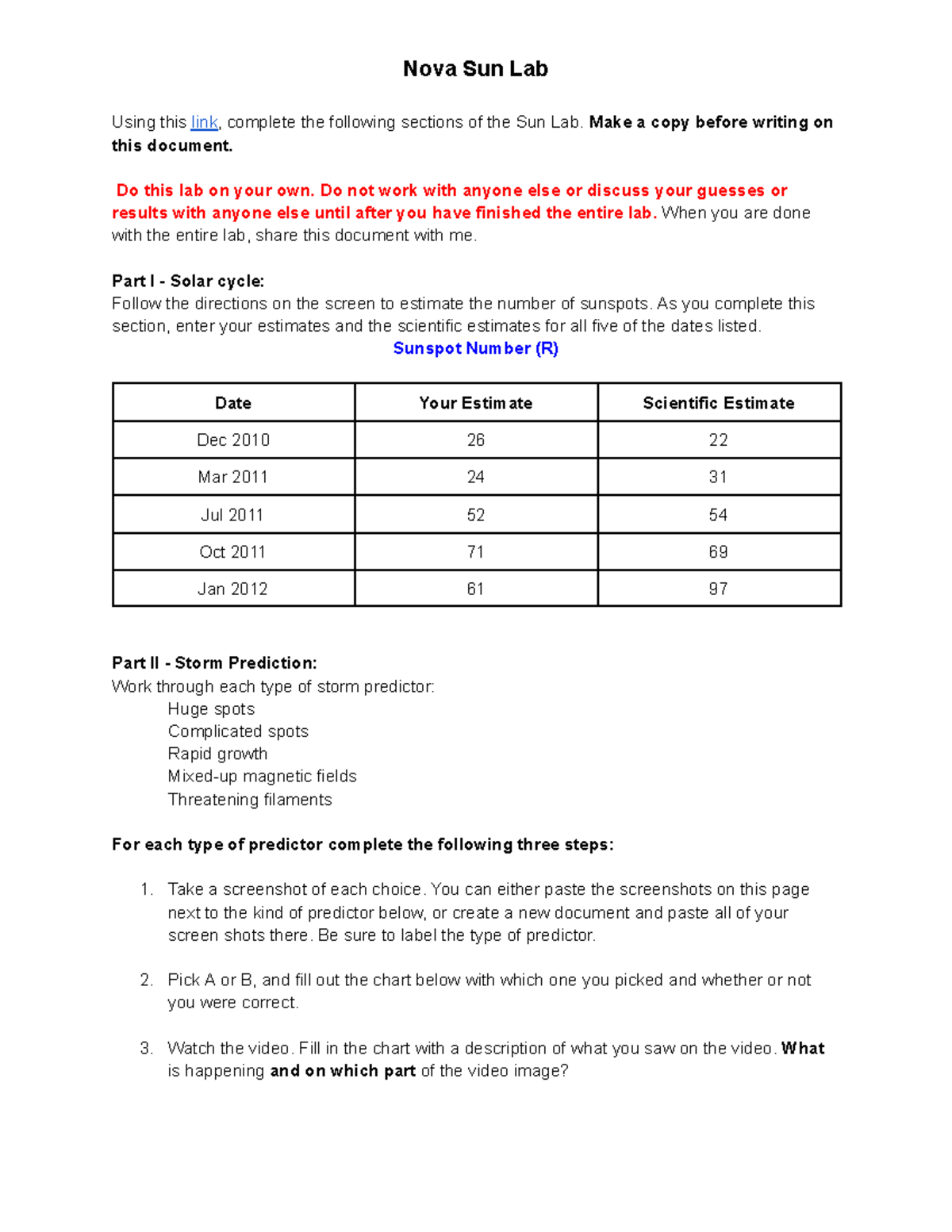 Nova Sun Lab: Solar Cycle & Storm Prediction Analysis - Studocu