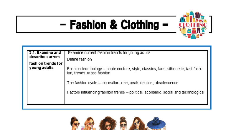 Fashion Trends for Young Adults: SJS Gr12 Clothing Notes 2024 - Studocu