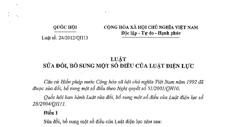 L.24.2012: Dien Luc Sua Doi Overview and Analysis - Studocu