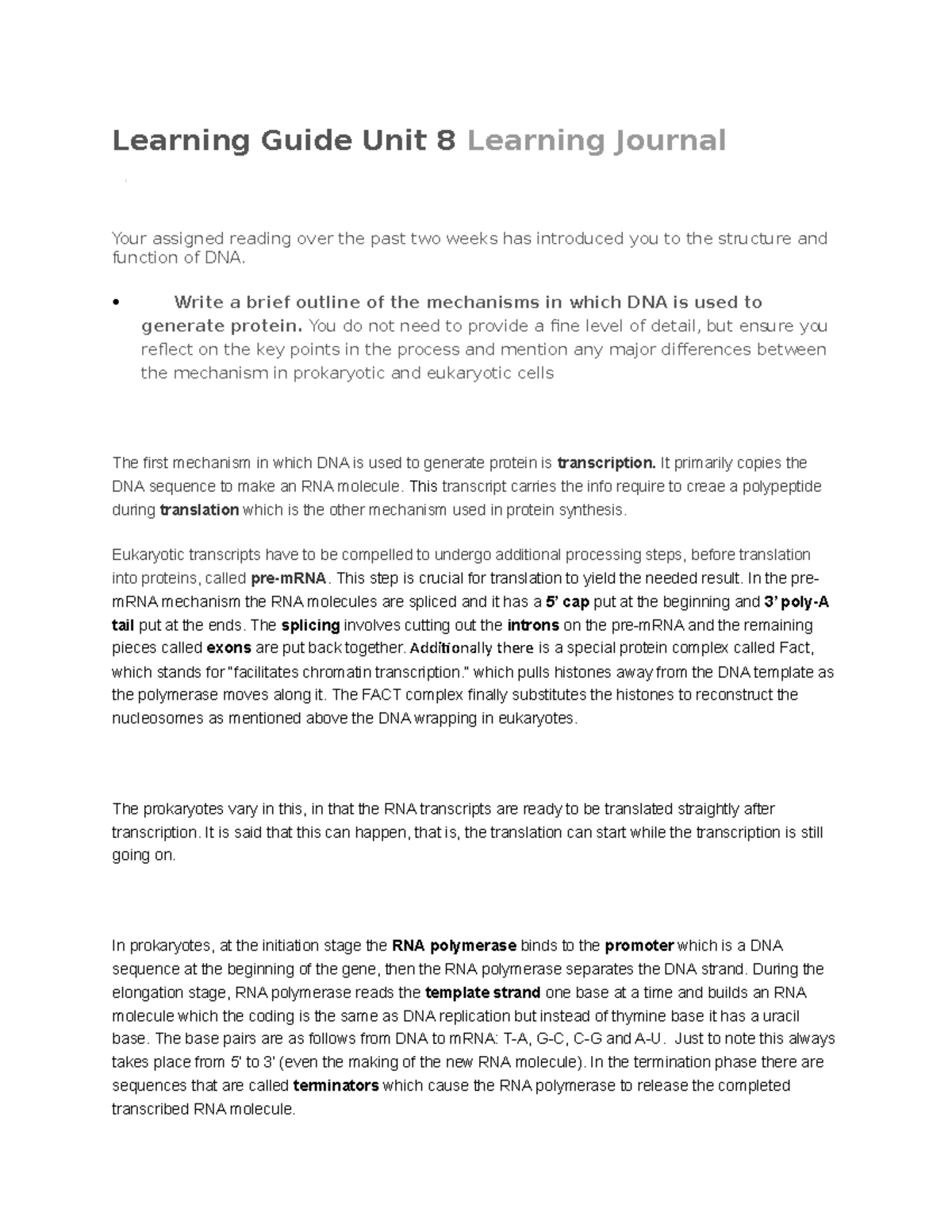 Learning Guide Unit 8 Learning Journal BIOL 1121 - Learning Guide Unit ...