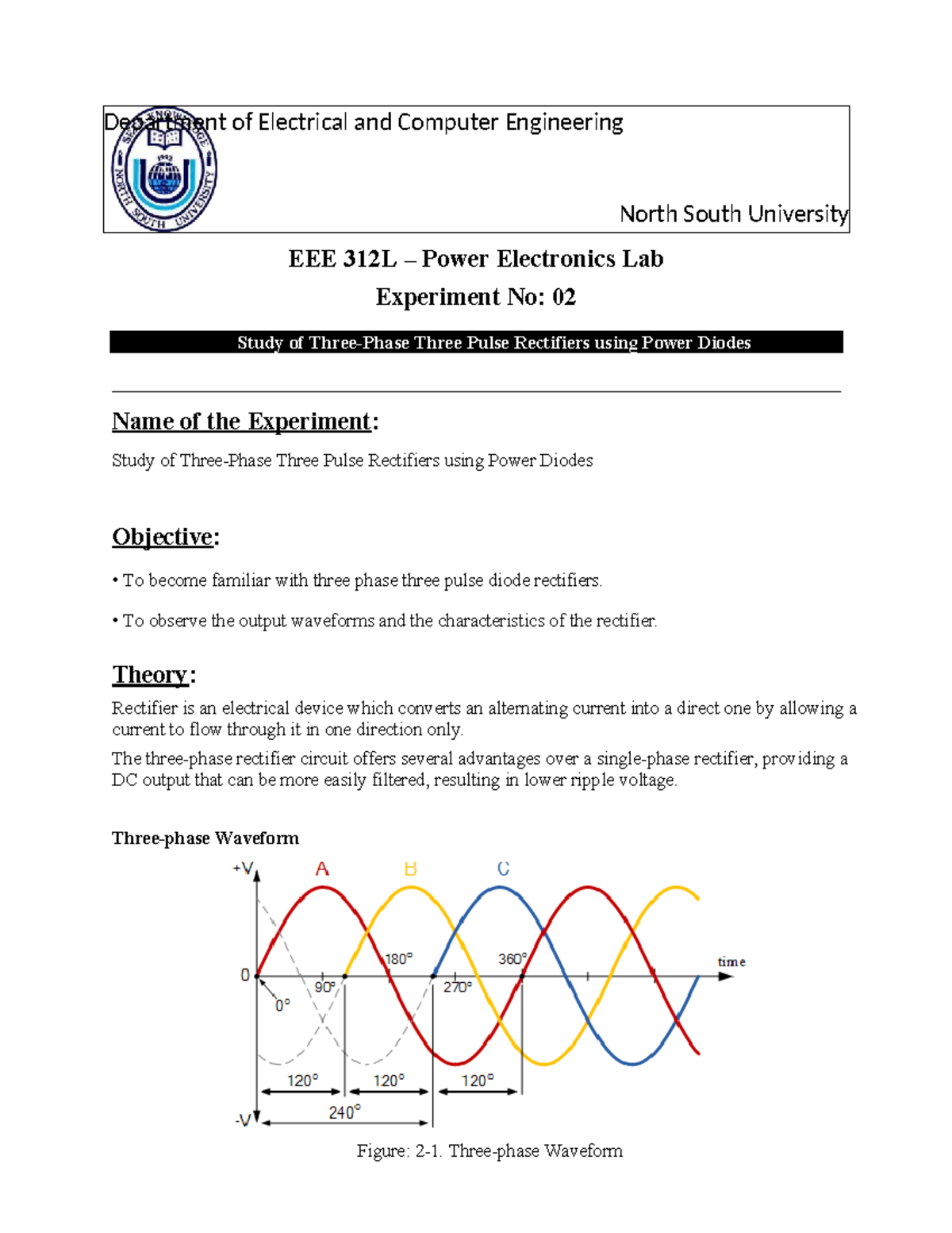 EEE312 (Exp 2) Study of Three-Phase Three Pulse Rectifiers - Studocu