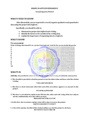 Practical Research Grade 10 Module 1 (Practice Materials) - GRADE 10 ...
