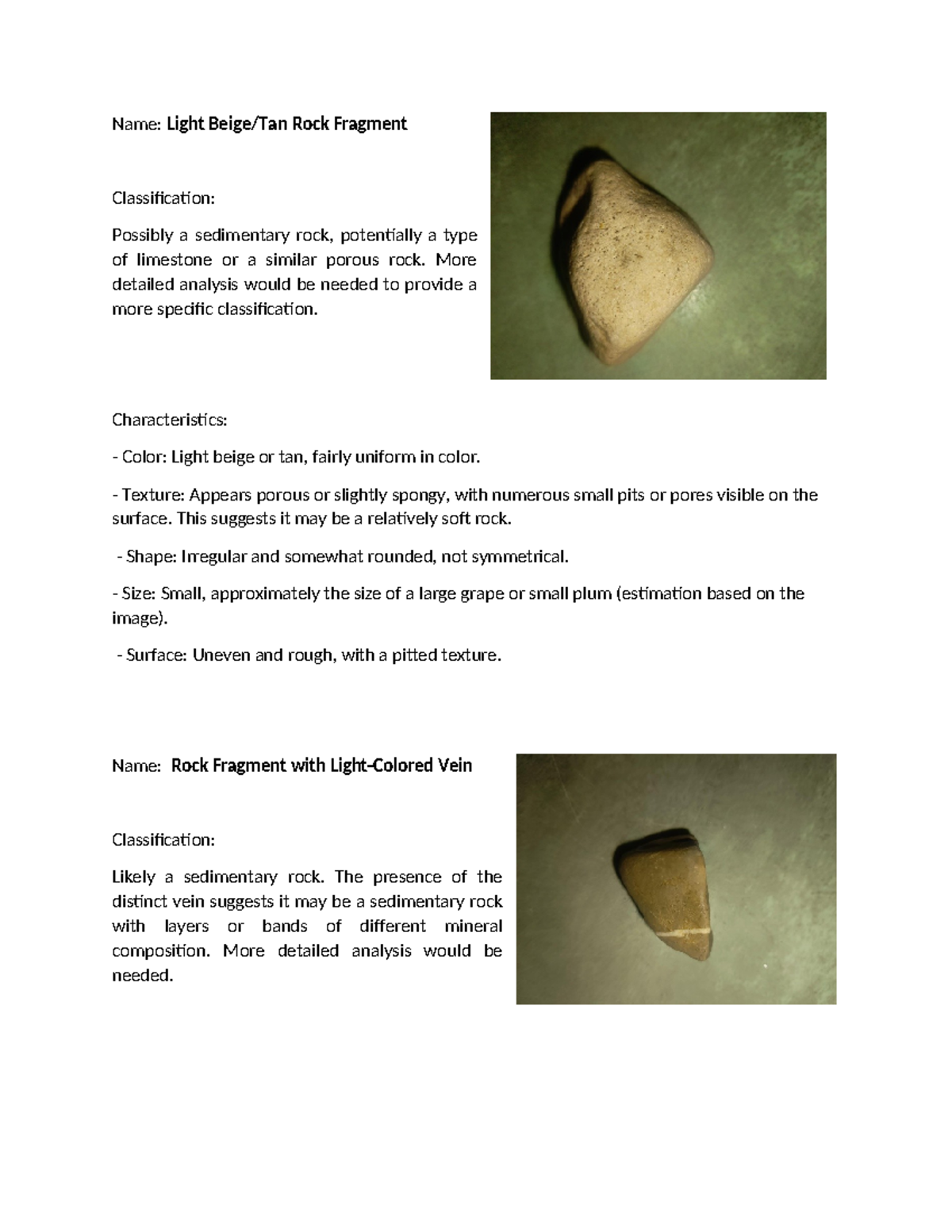 Aldrin 104 - Rock Fragment Classification and Characteristics Analysis ...