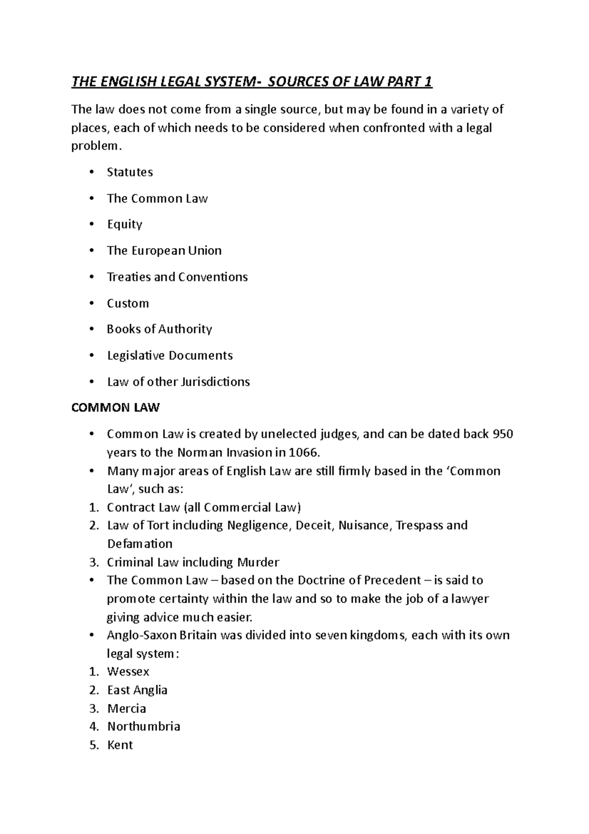English Legal System: Understanding the Sources of Law and Precedent ...