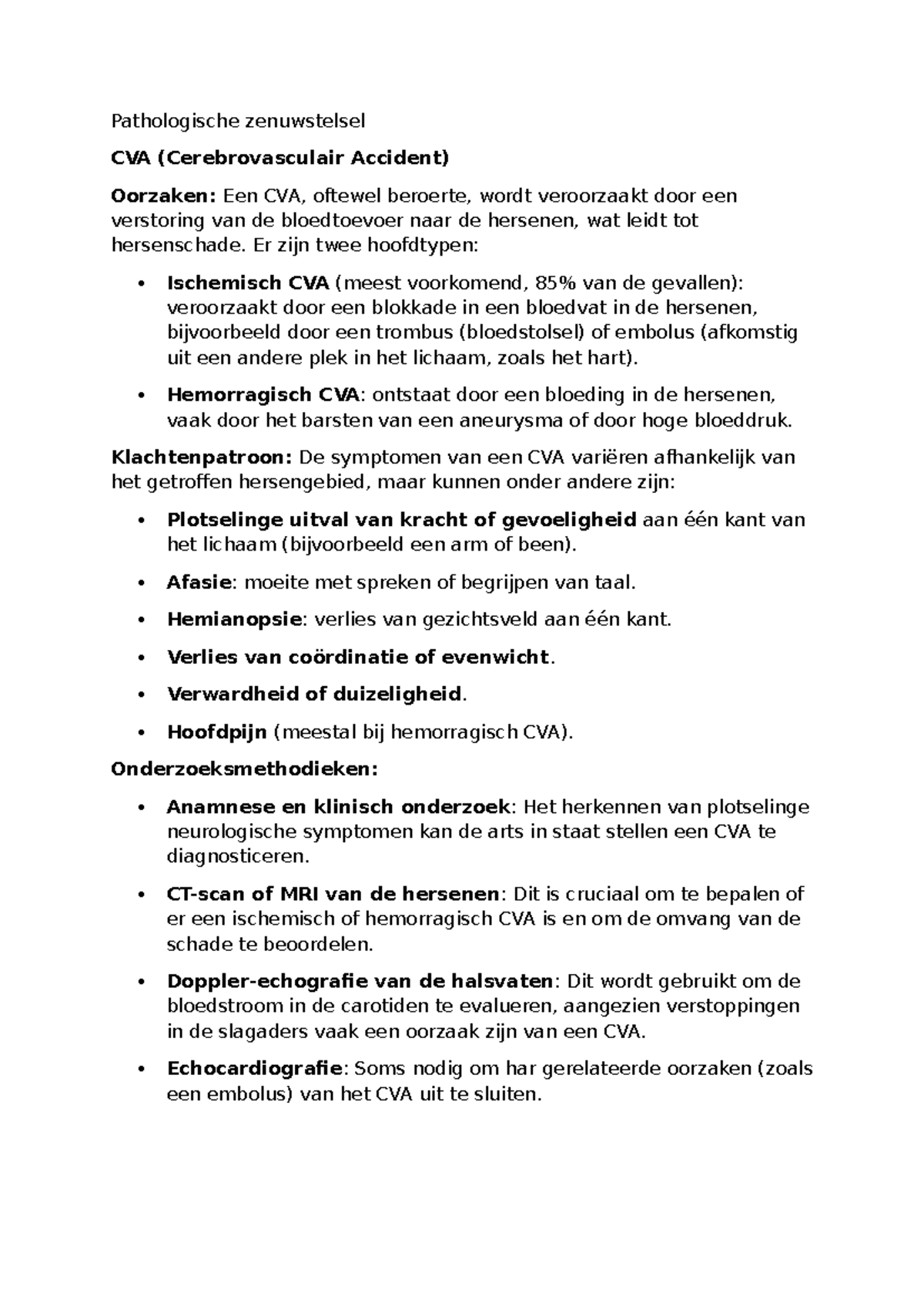 CVA en Morbus Parkinson: Pathologisch Zenuwstelsel en Behandeling ...