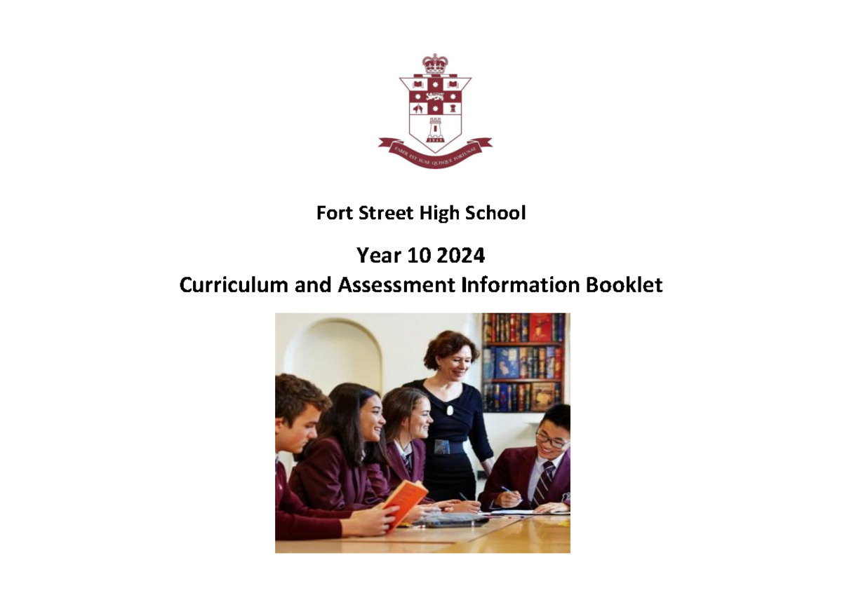 Year 10 Outline and Assessment Guide 2024 v2 Final - Fort Street High ...