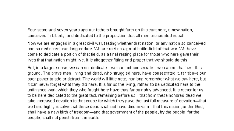 Gettysburg Address Analysis - Historical Significance and Legacy - Studocu