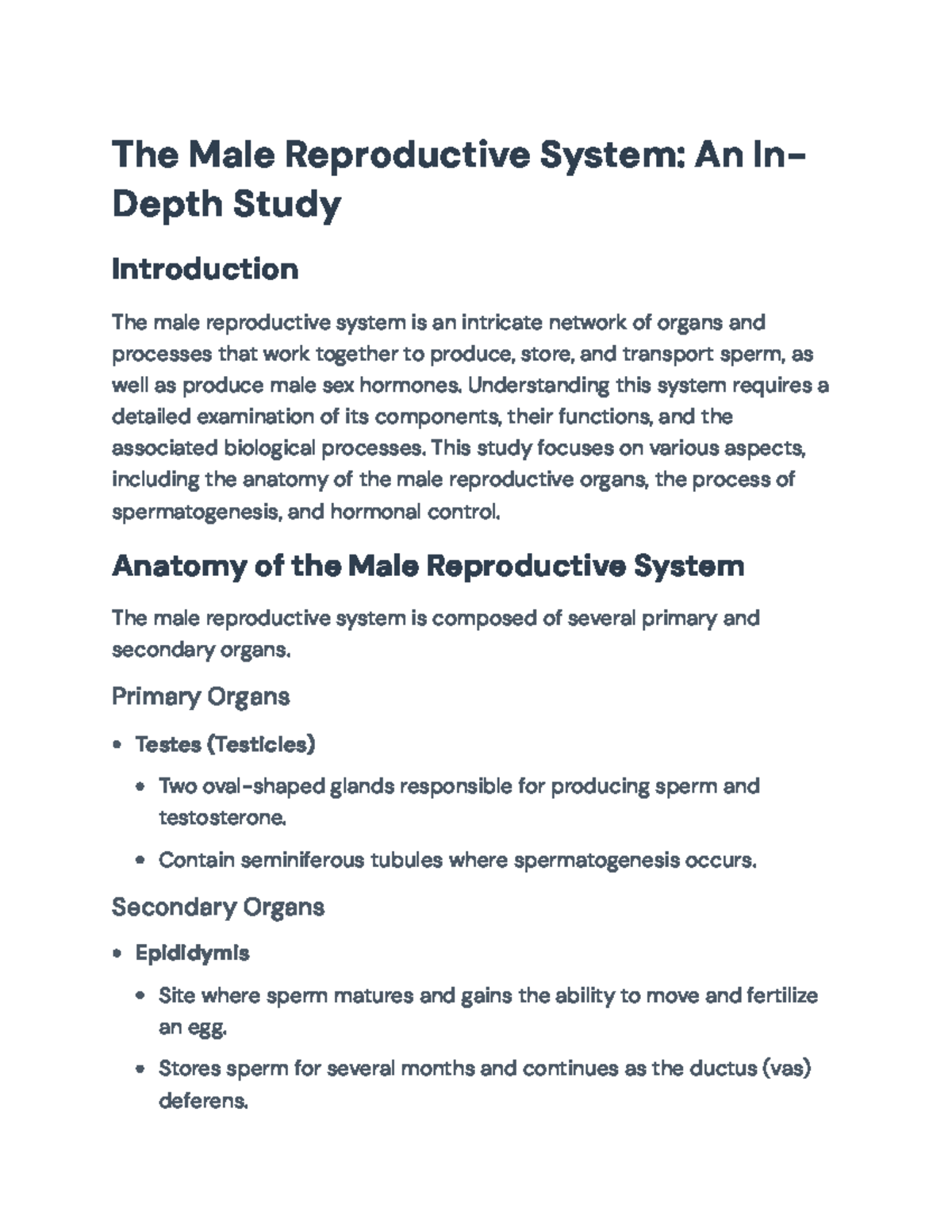 In-Depth Study of the Male Reproductive System: Anatomy & Disorders ...