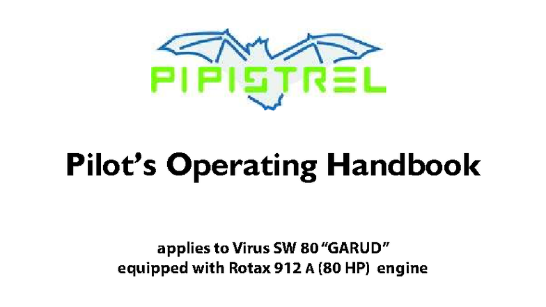 Pilot Operating Handbook for Virus SW 80 with Rotax 912 A Engine (REV 2 ...