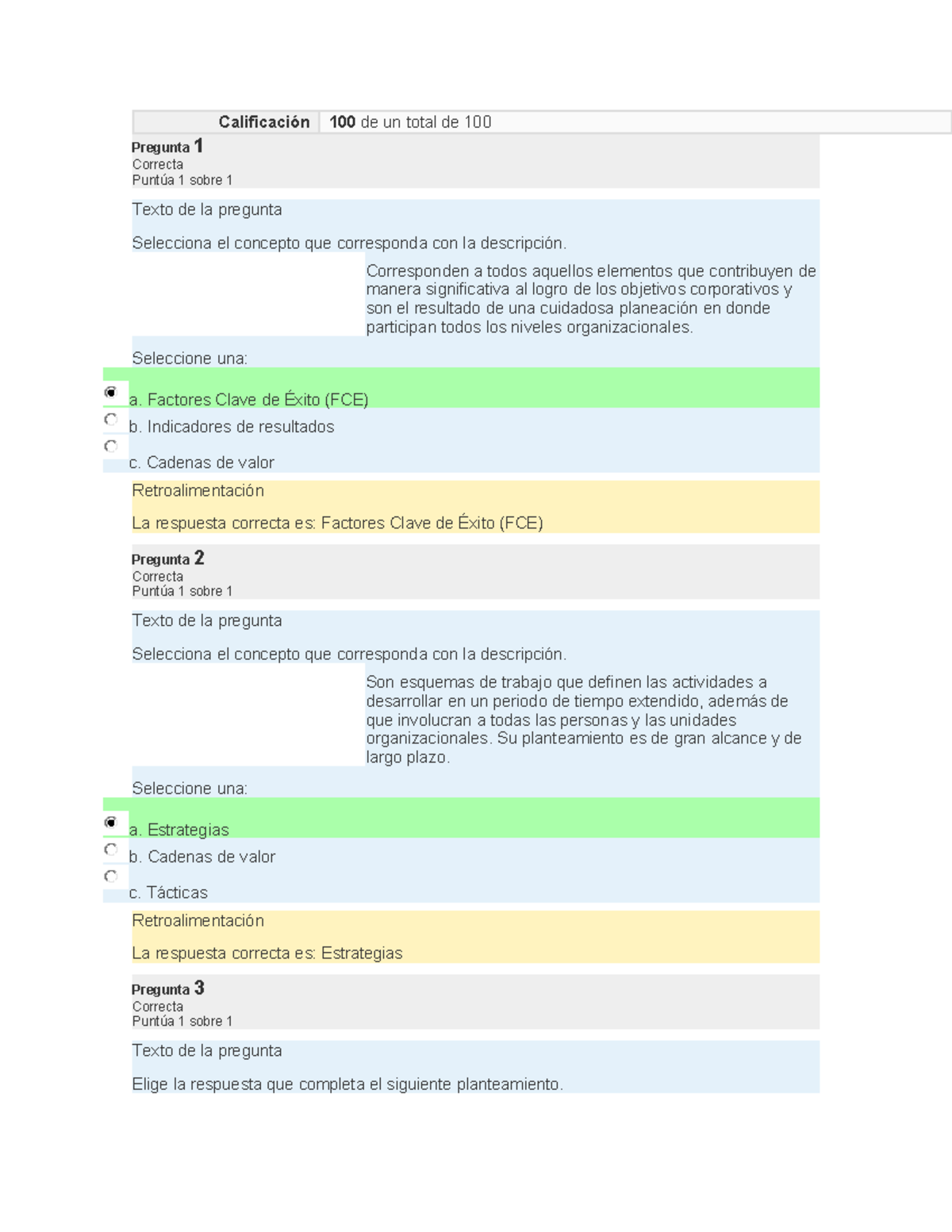 Examen 1 - Administración Estratégica: Preguntas y Respuestas Clave - Studocu