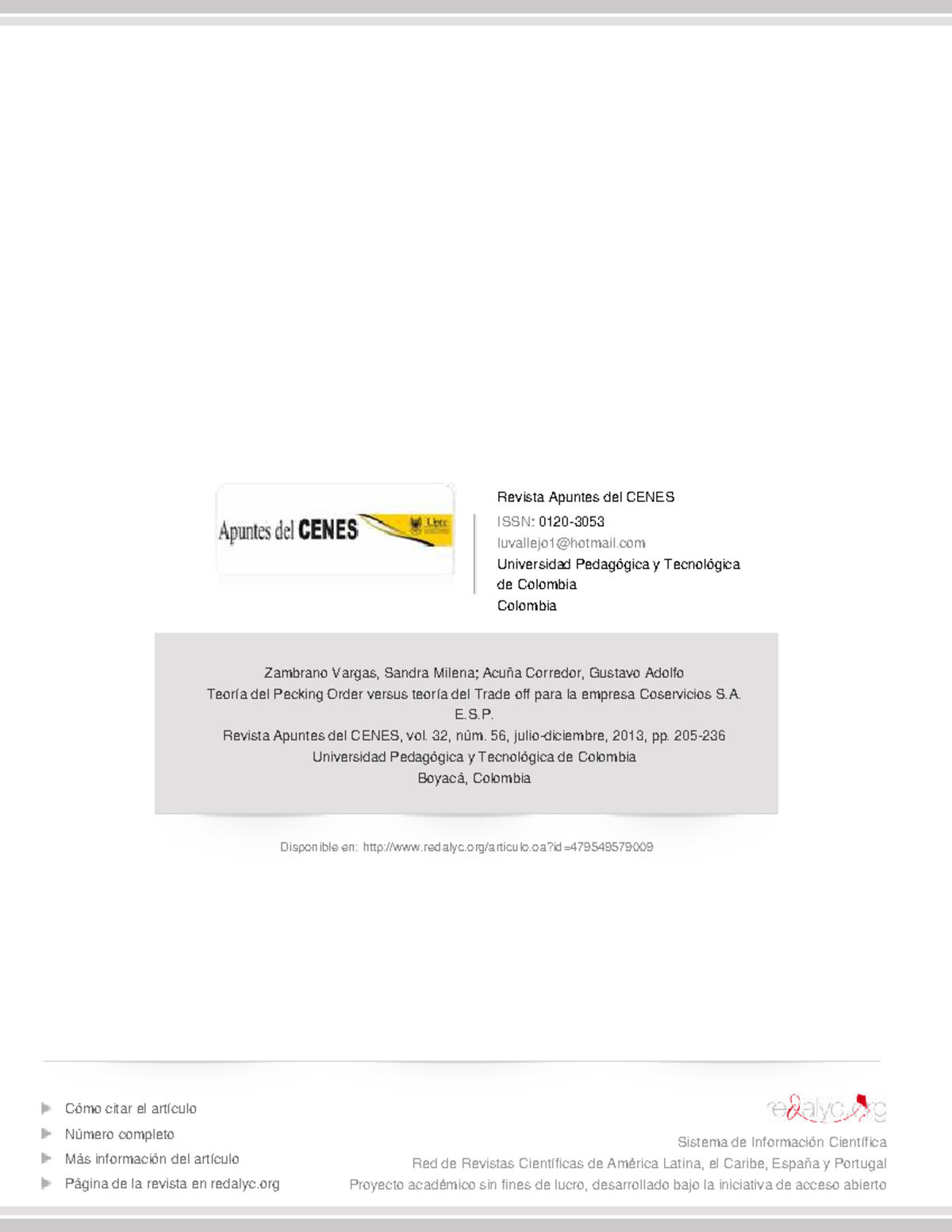Teoría del Pecking Order vs. Trade Off en Coservicios S.A. E.S.P. - Studocu