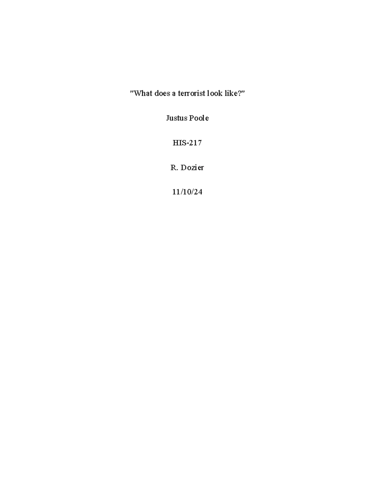 HIS 217 MOD 7 Final Project: Deconstructing Terrorism Stereotypes - Studocu